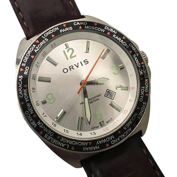 Orvis | Accessories | Orvis Silver Dial Watch With Black And Brown ...